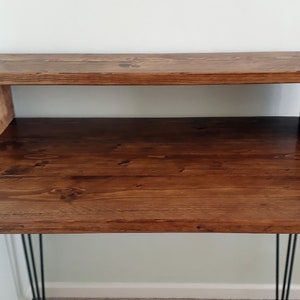 Rustic Reclaimed Hairpin Leg Desk With Shelf - Pc/computer/writing ...
