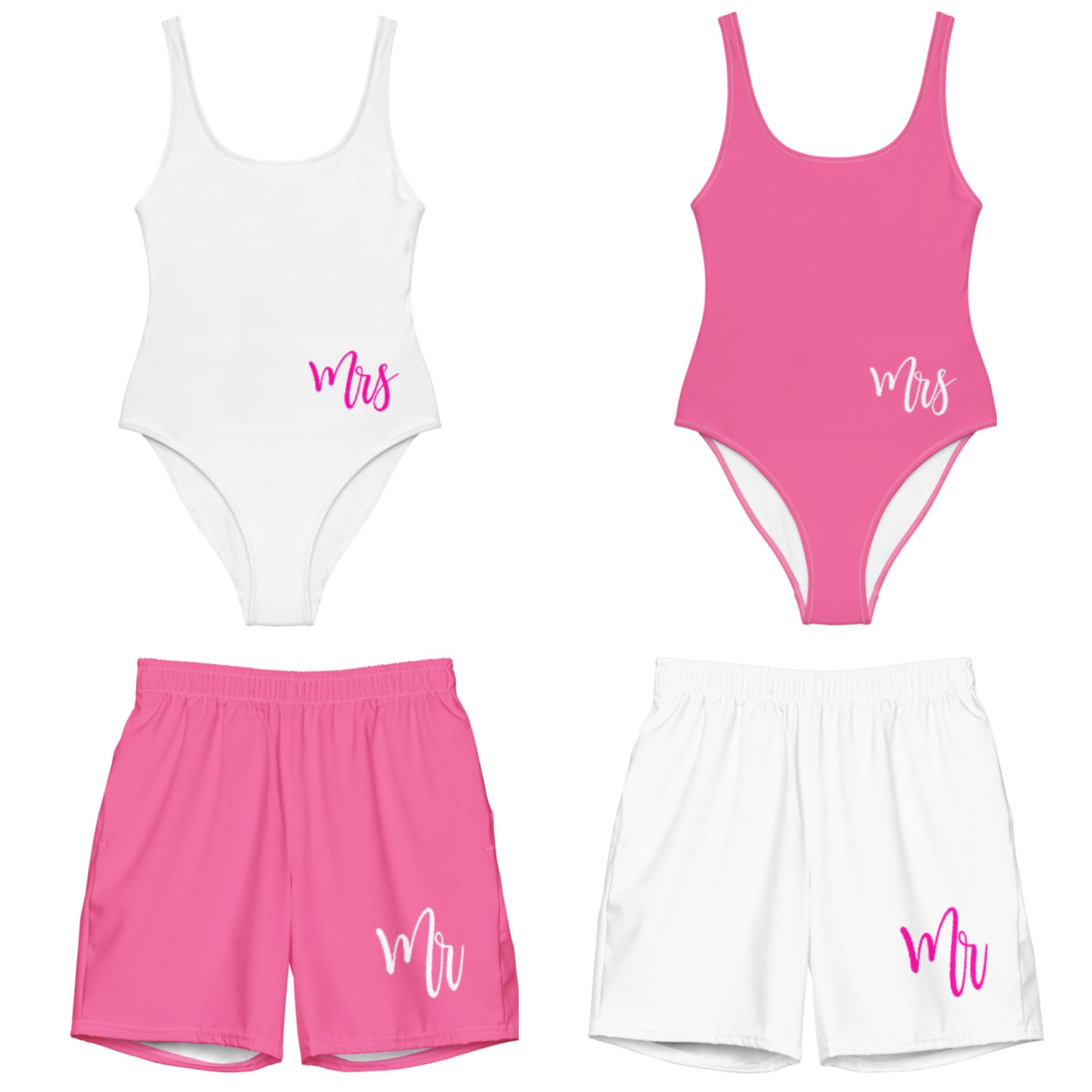 Honeymoon Couples Matching Swimsuits. Mr and Mrs One-piece - Etsy