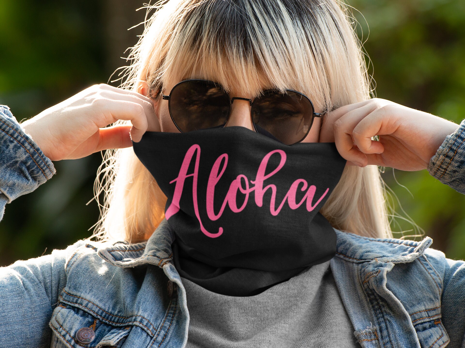 Divertido máscara facial Aloha. Tejido transpirable súper - Etsy España
