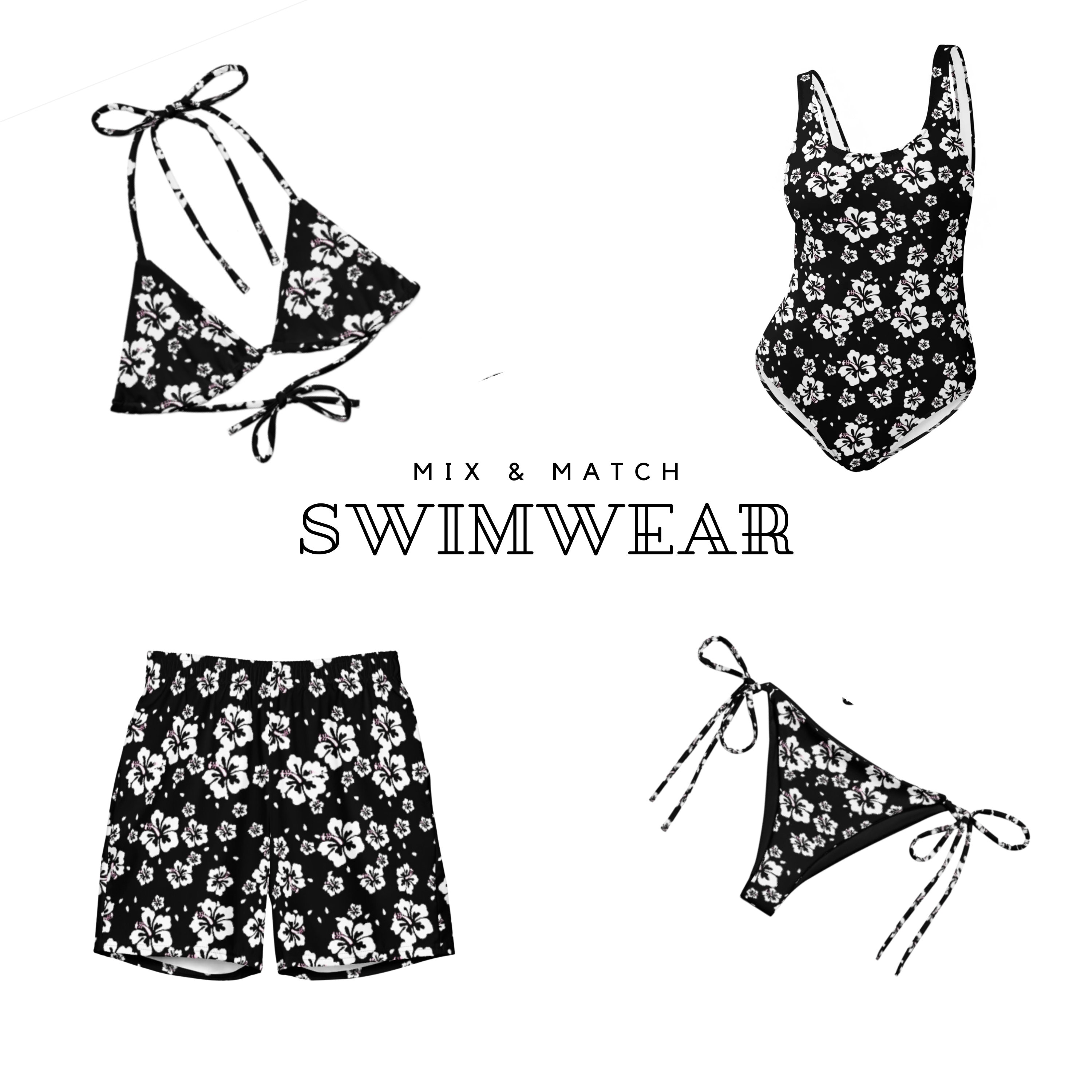 Matching Couples Swimsuits. His & Hers Couples Poolside. Honeymoon ...