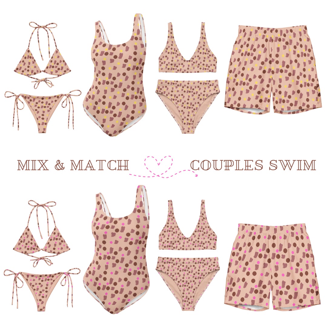 Matching Couples Swimsuits. His & Hers Couples Poolside. Honeymoon ...