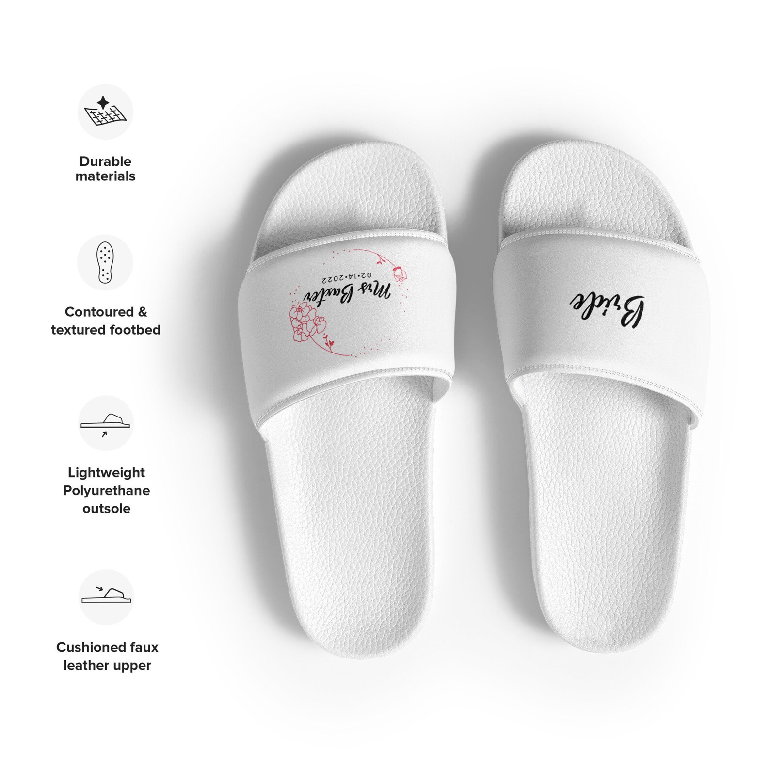 Personalized Bride Slides. Custom Bride Name and Date Wedding - Etsy