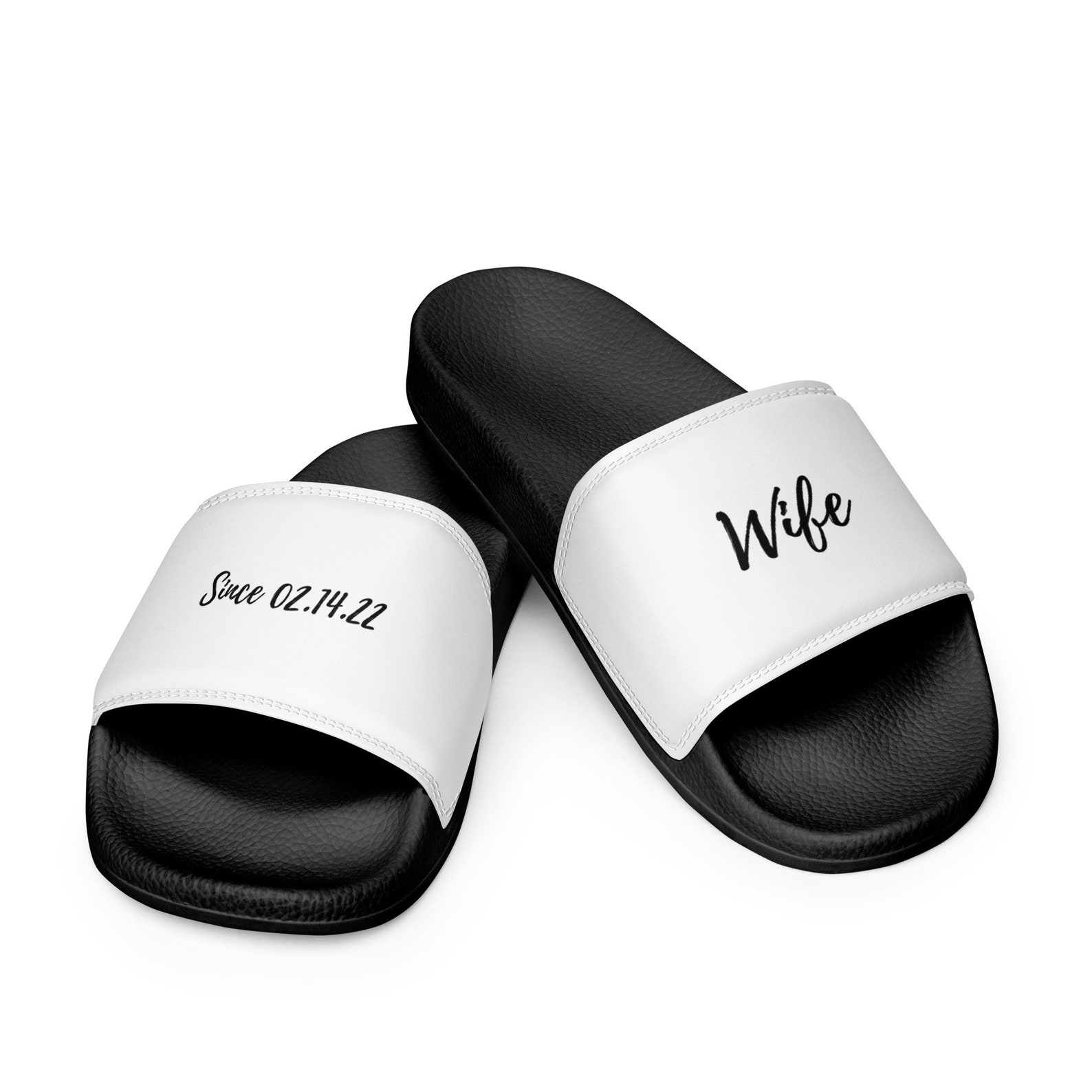 Personalized Wife Name and Date Shoes. Custom Wife Wedding Slides ...