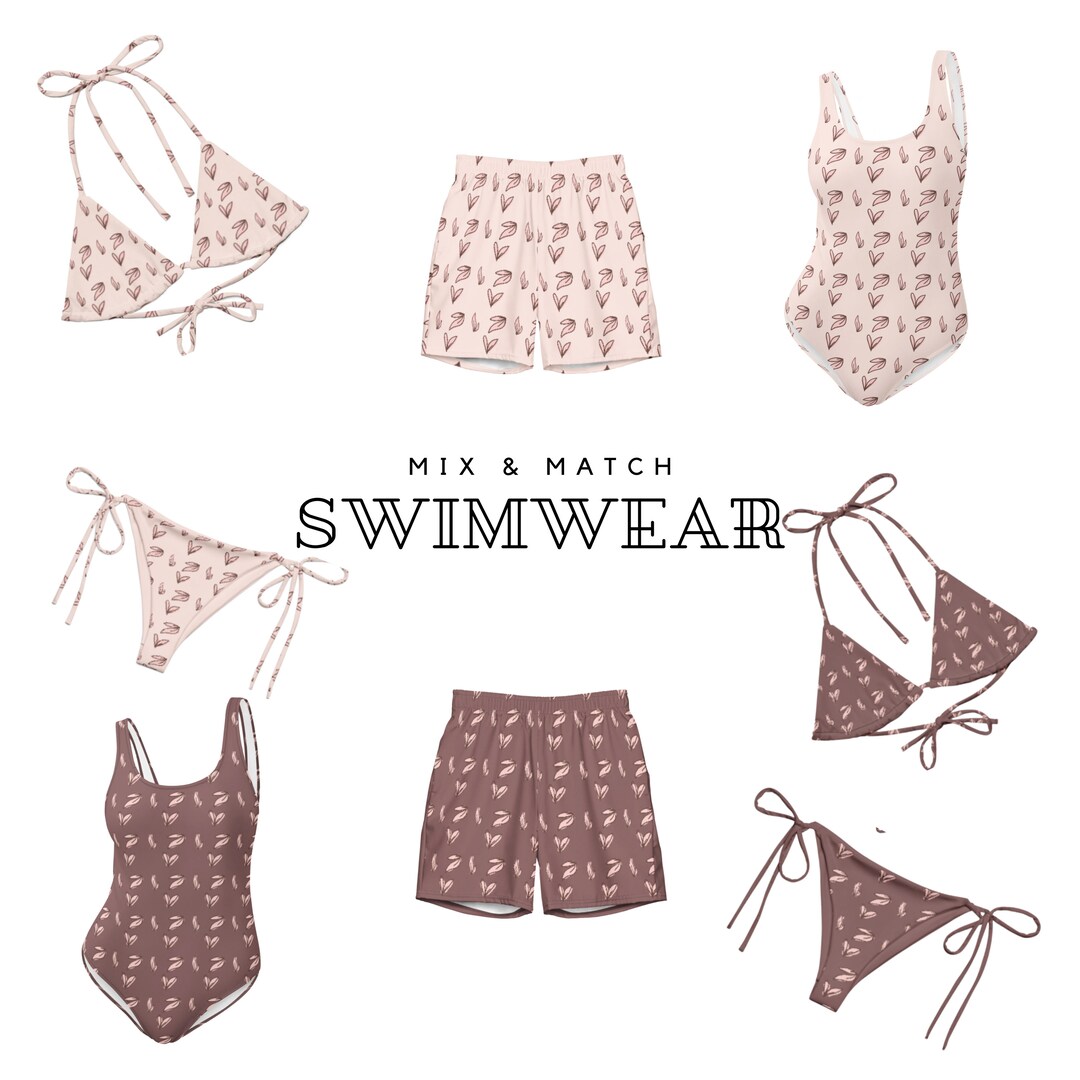 Matching Couples Swimsuits. His & Hers Couples Poolside. Honeymoon ...