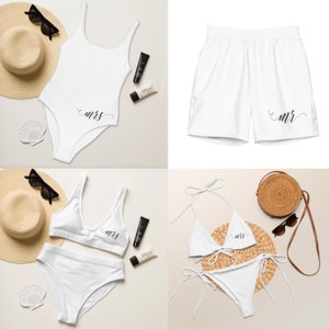 Newlywed Matching Swimwear. Mr & Mrs Honeymoon Bathing Suits With Plus ...