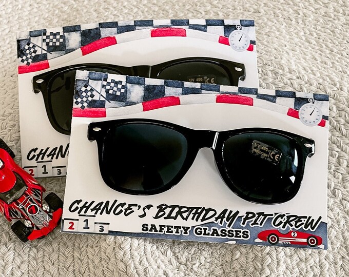 Two Fast Race Car Birthday Sunglasses Favors red race Car Birthday ...