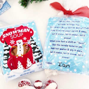 Snowman Soup Printable Wrapper - Editable - Hot Cocoa - Hot Chocolate ...