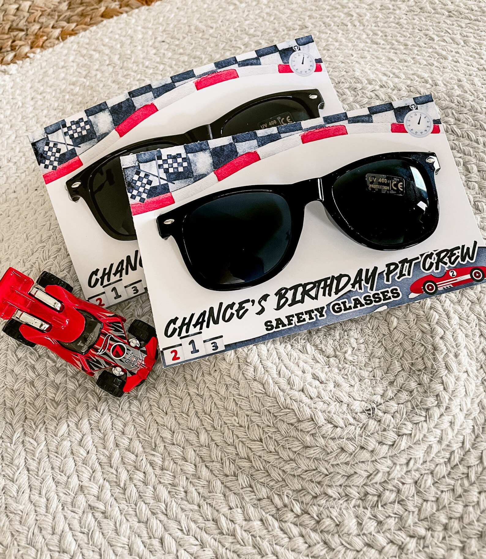 Two Fast Race Car Birthday Sunglasses Favors red race Car Birthday ...