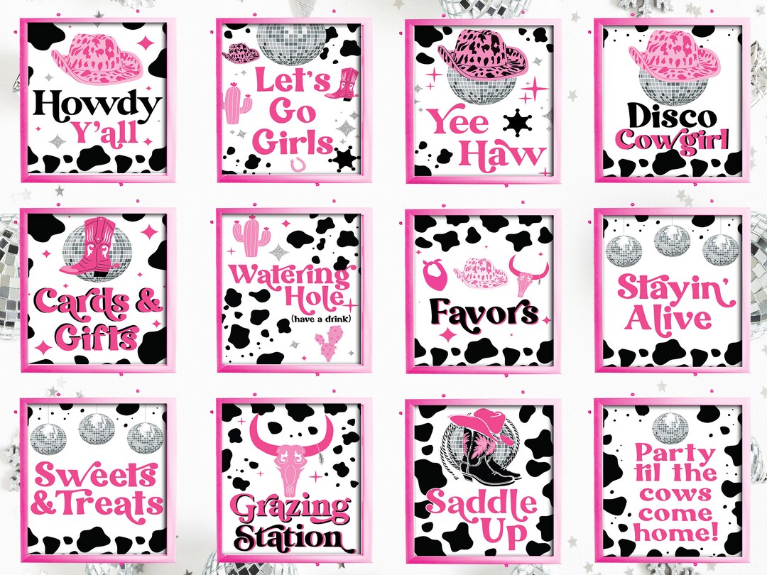 DISCO COWGIRL BUNDLE - Space Cowgirl Signs - Rodeo Party - Cowgirl ...