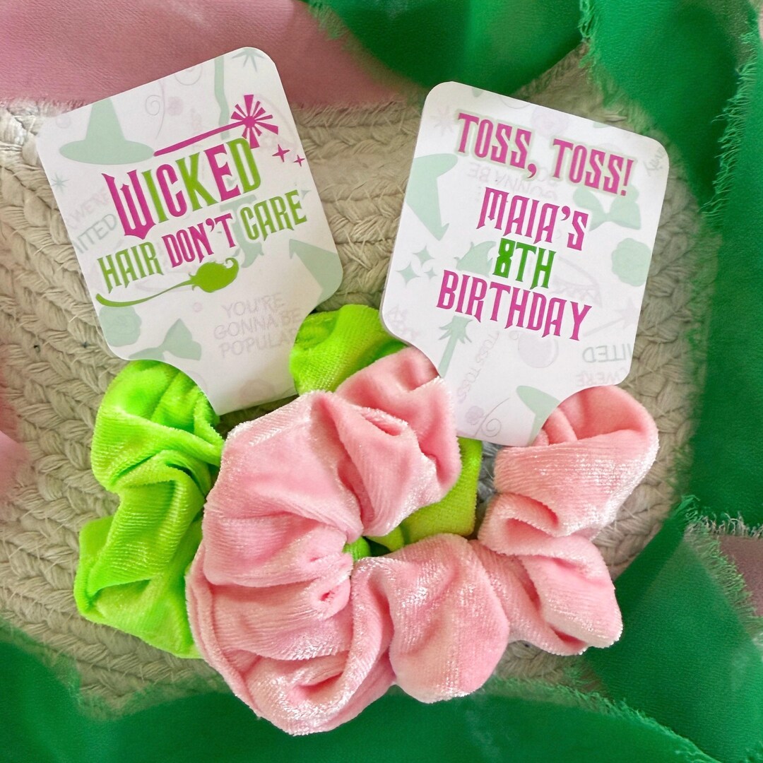Wicked Scrunchie Party Favors - Wicked Party - Favors - Pink and Green ...