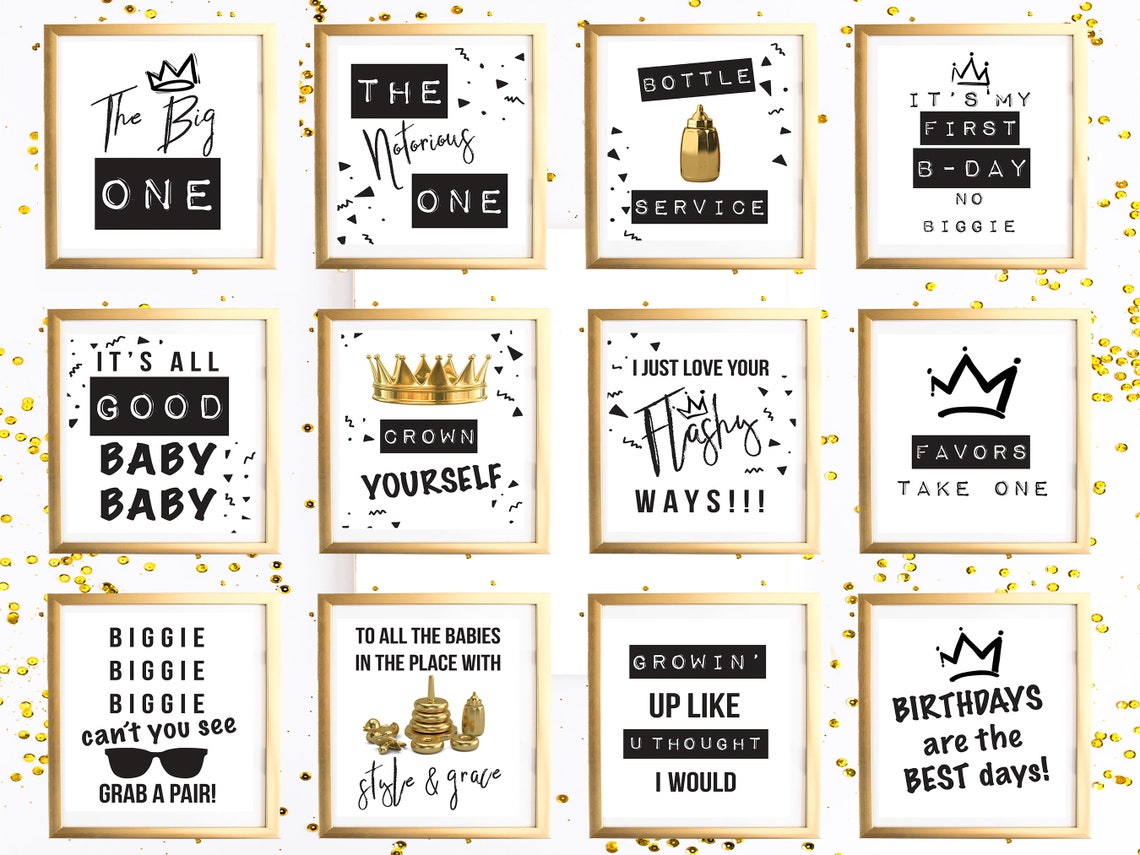 NOTORIOUS Bundle the BIG ONE Birthday Signs Biggie Party - Etsy