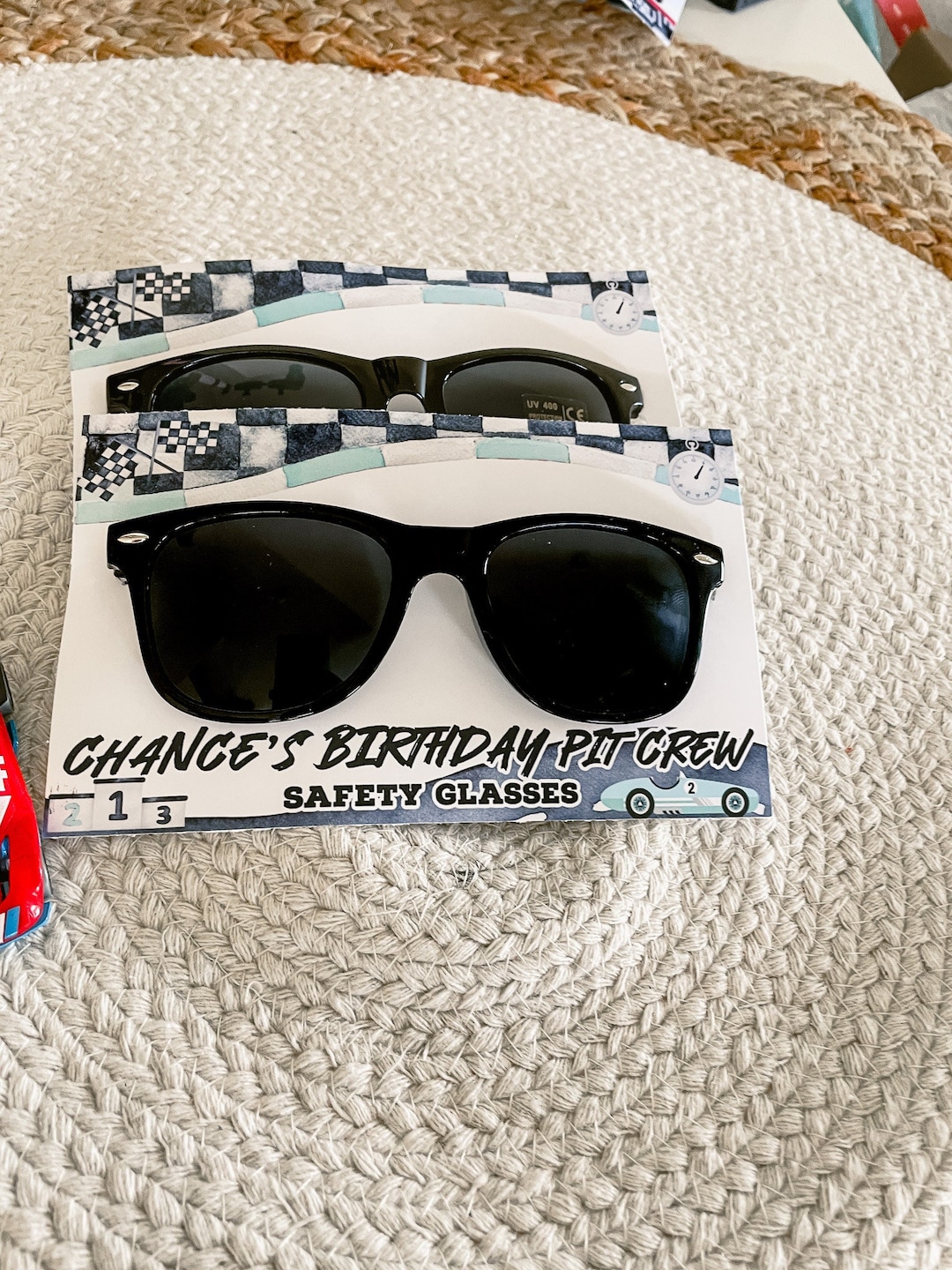 Two Fast Race Car Birthday Sunglasses Favors -blue- Race Car Birthday ...