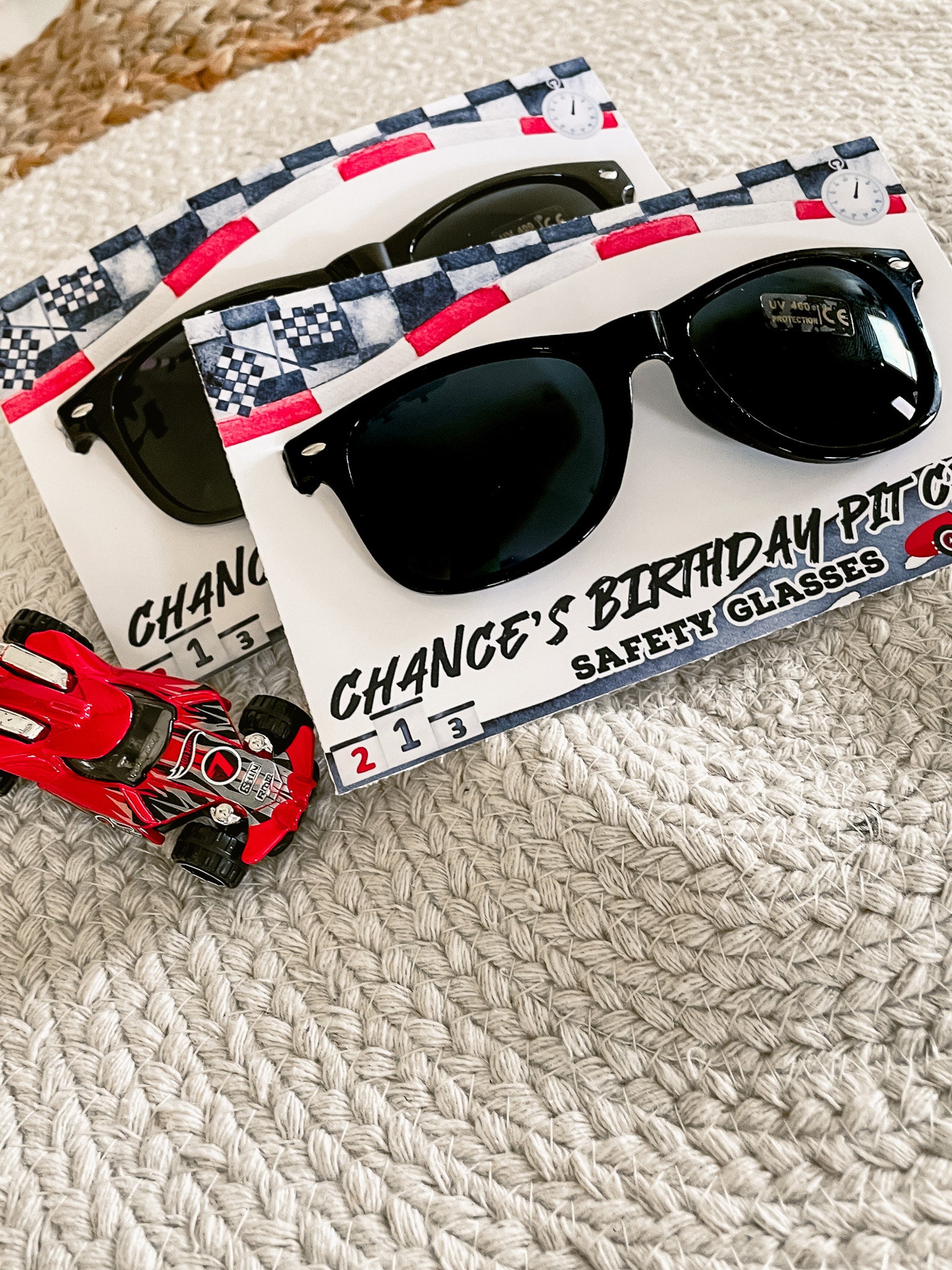 Two Fast Race Car Birthday Sunglasses Favors red race Car Birthday ...