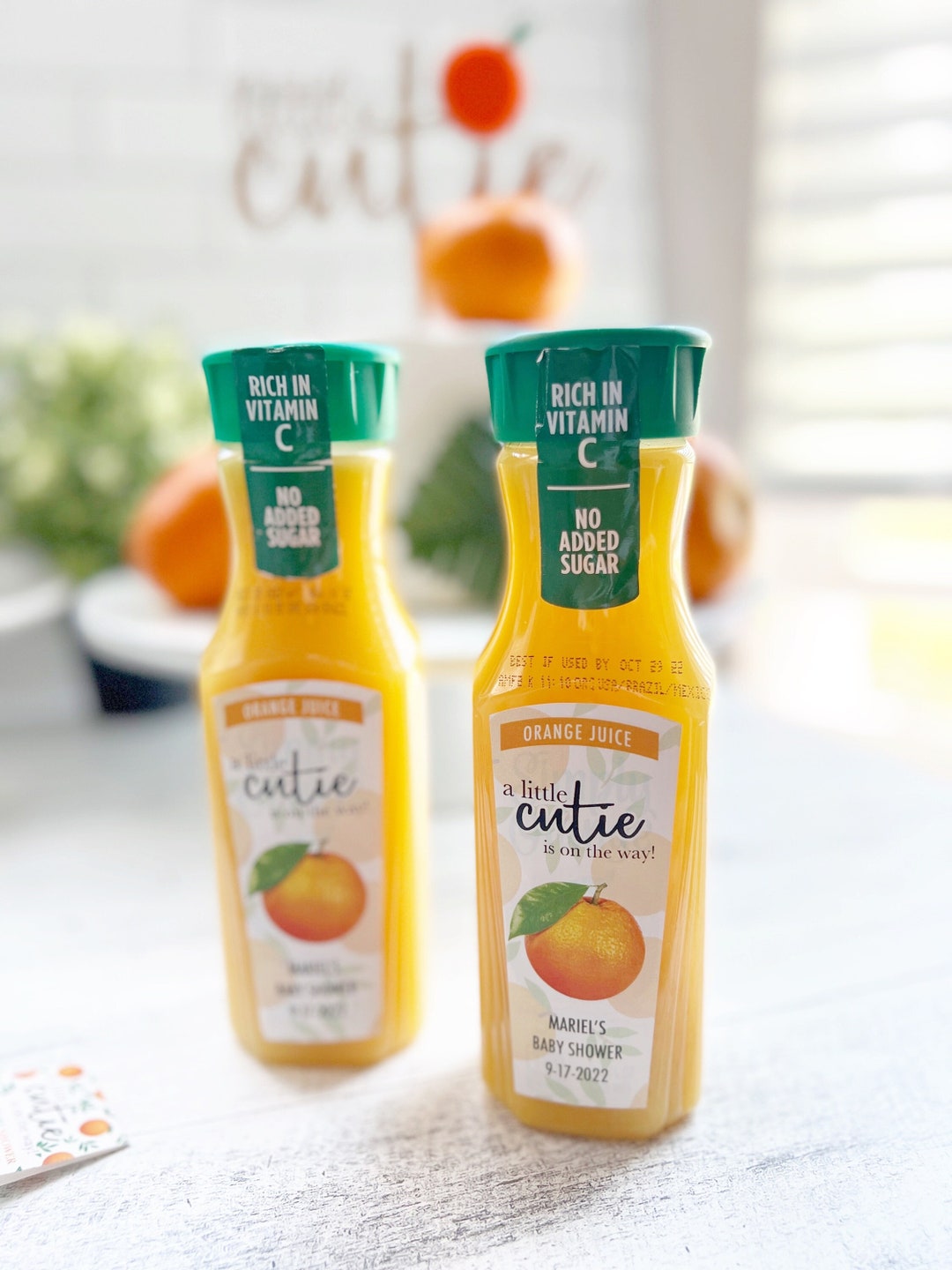Little Cutie Orange Juice Labels OJ Cutie Shower Favors Stickers Favors ...