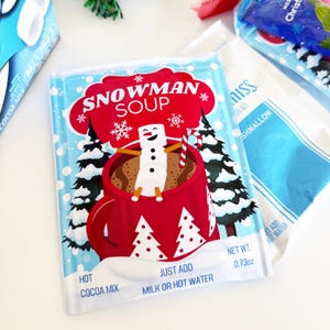 Snowman Soup Printable Wrapper - Editable - Hot Cocoa - Hot Chocolate ...