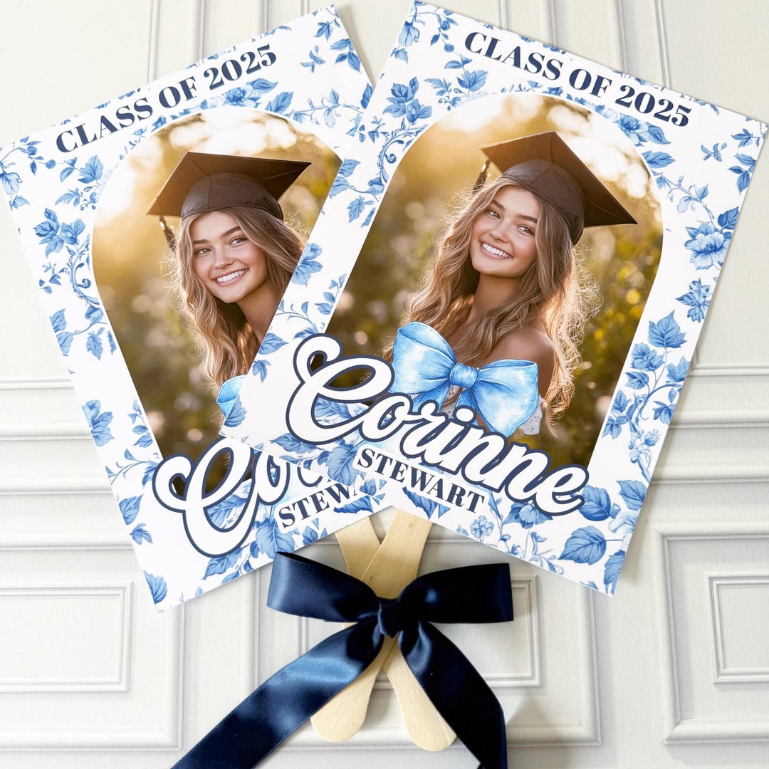 TOILE GRADUATION Fans - Toile Du Jouy - Blue Bow - Hand Fans ...