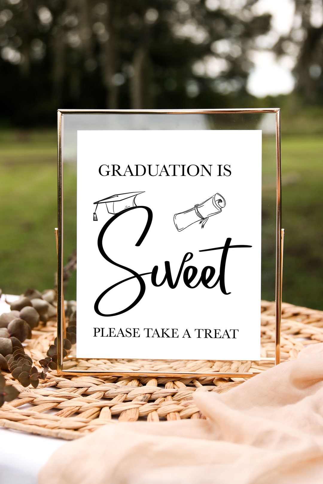 GRADUATION Sign - Grad is Sweet - Favors - Dessert Table - Treat Table ...