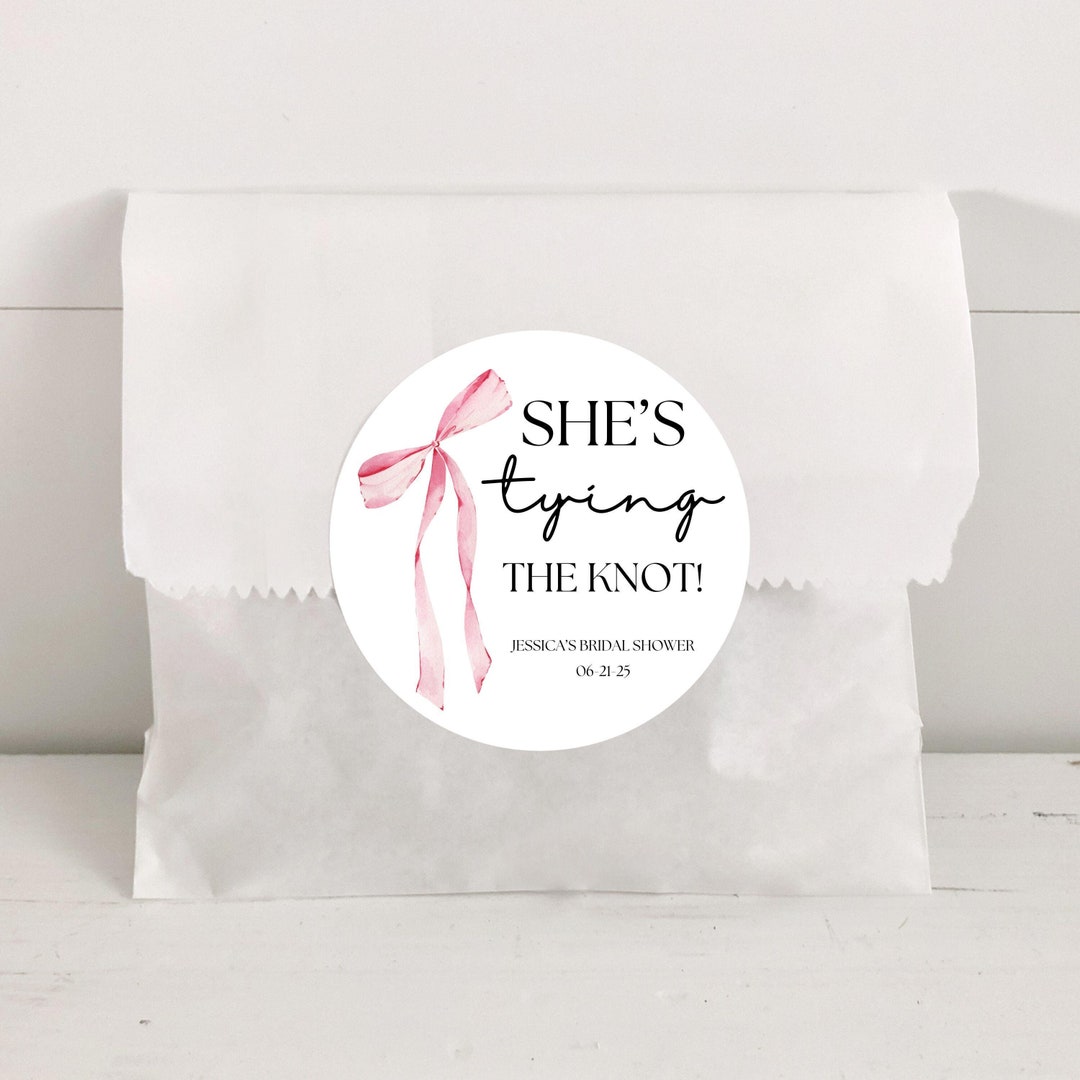 Shes Tying the Knot Thank You Stickers Favors Bridal Shower Stickers ...