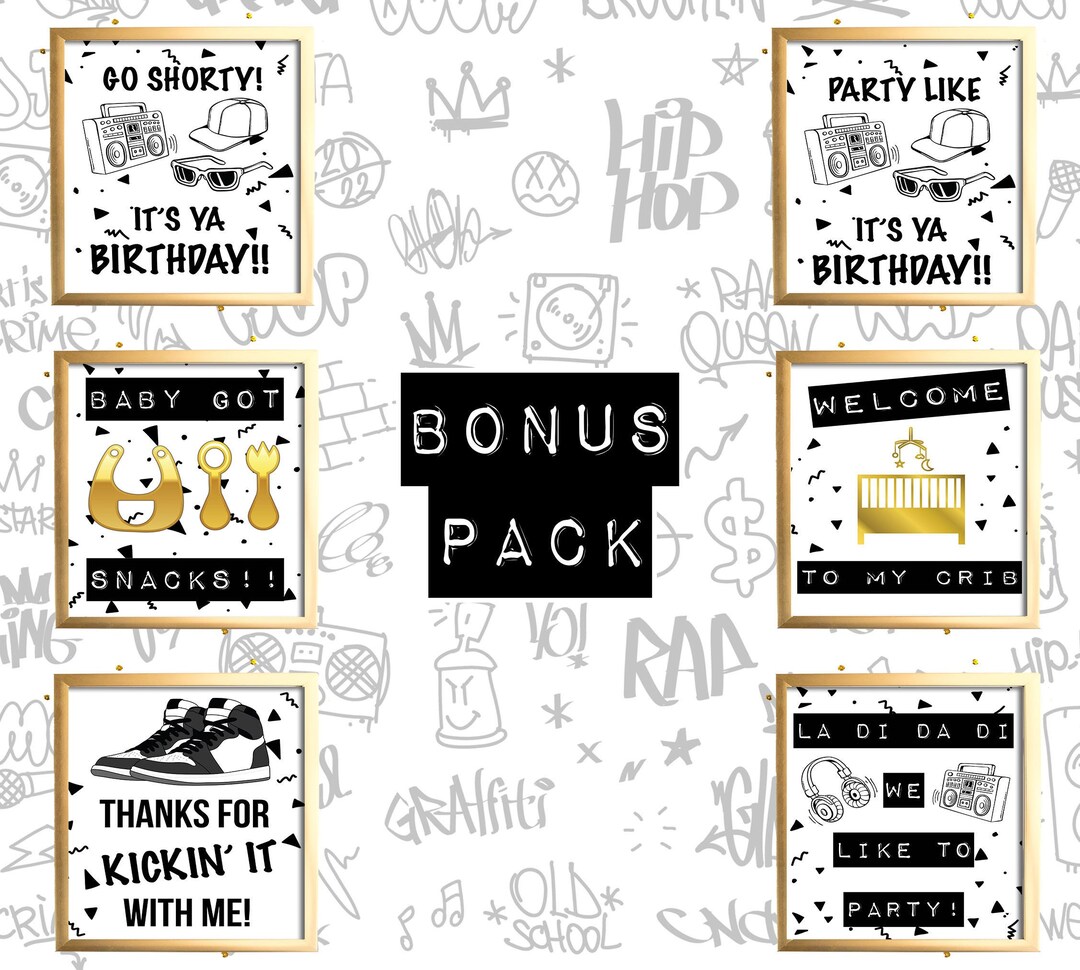 NOTORIOUS ONE Bonus Pack - Birthday Signs - Biggie Party - Favor Sign ...