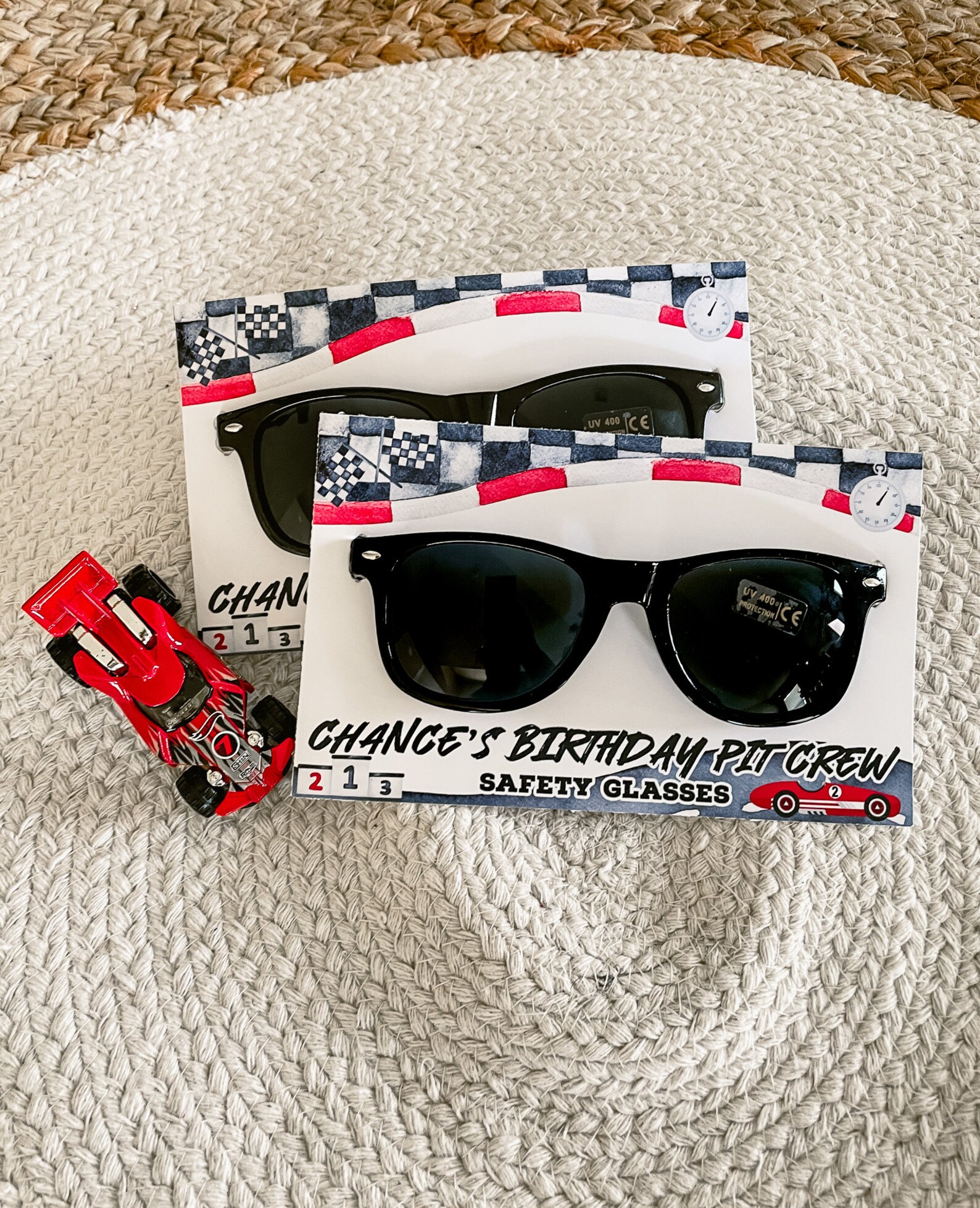 Two Fast Race Car Birthday Sunglasses Favors red race Car Birthday ...