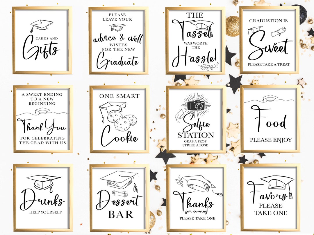 GRADUATION Bundle - Graduation Table Signs - Grad Candy Buffet - Favor ...