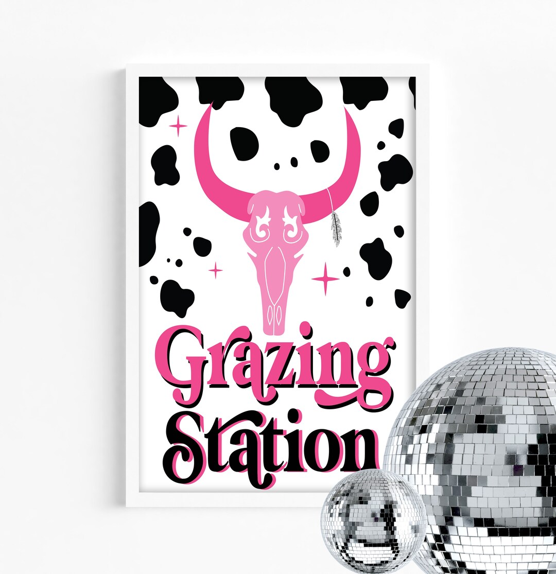 DISCO COWGIRL Birthday Sign Space Cowgirl Rodeo Party FAVORS Let's Go ...