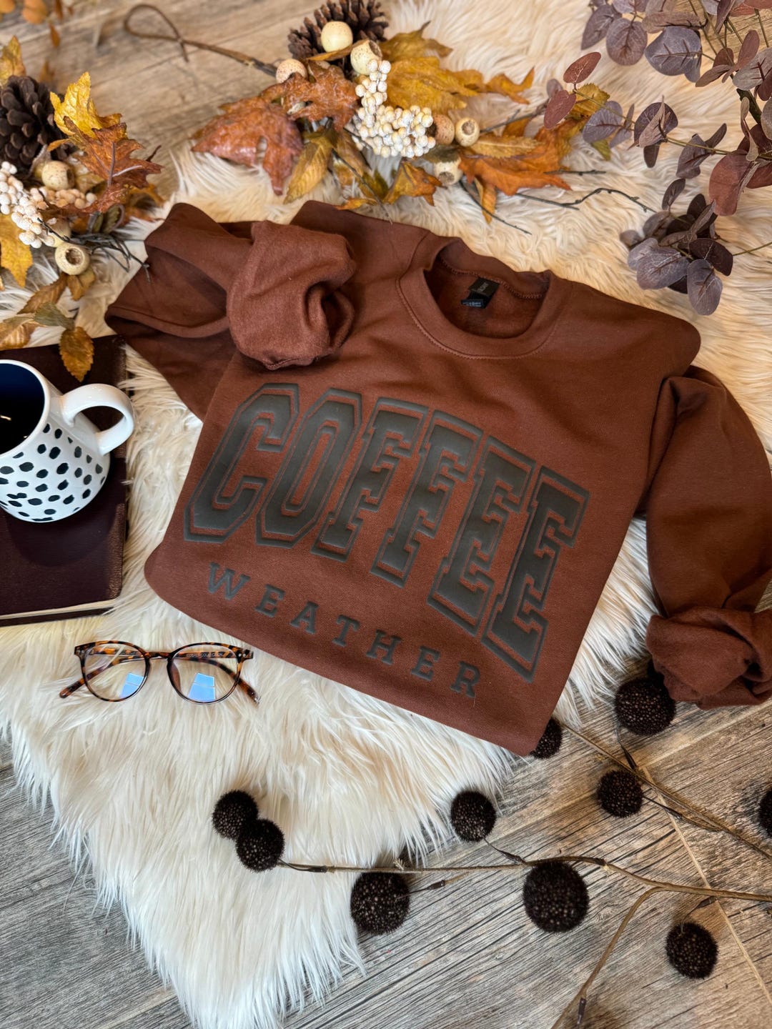 Coffee Weather Puff Print Sweatshirt, Coffee Sweatshirt, Gift for ...
