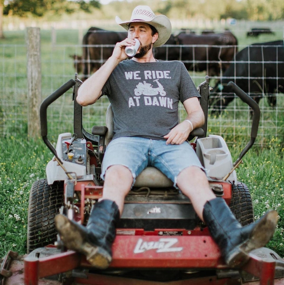 We Ride at Dawn Tee - Funny Father's Day Tee - Father's Day Gift - Lawn ...