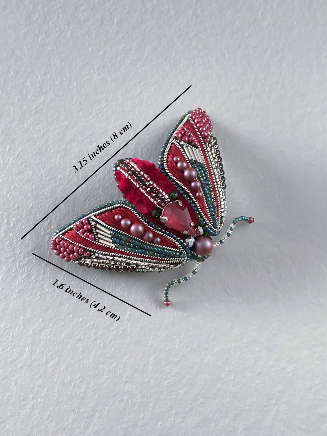 Beaded Brooch Moth Embroidery Pin Beaded Brooch Pin Insect - Etsy