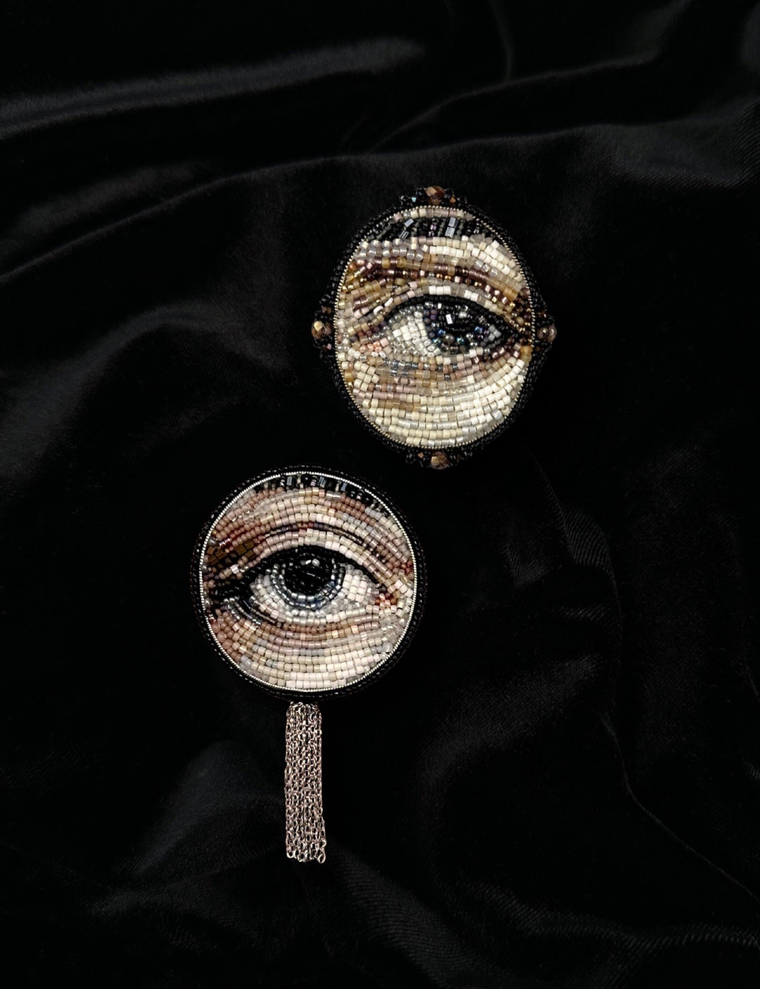 Evil Eye Brooch Beads Pin Daith Jewelry Witch Beaded Brooch Dark ...