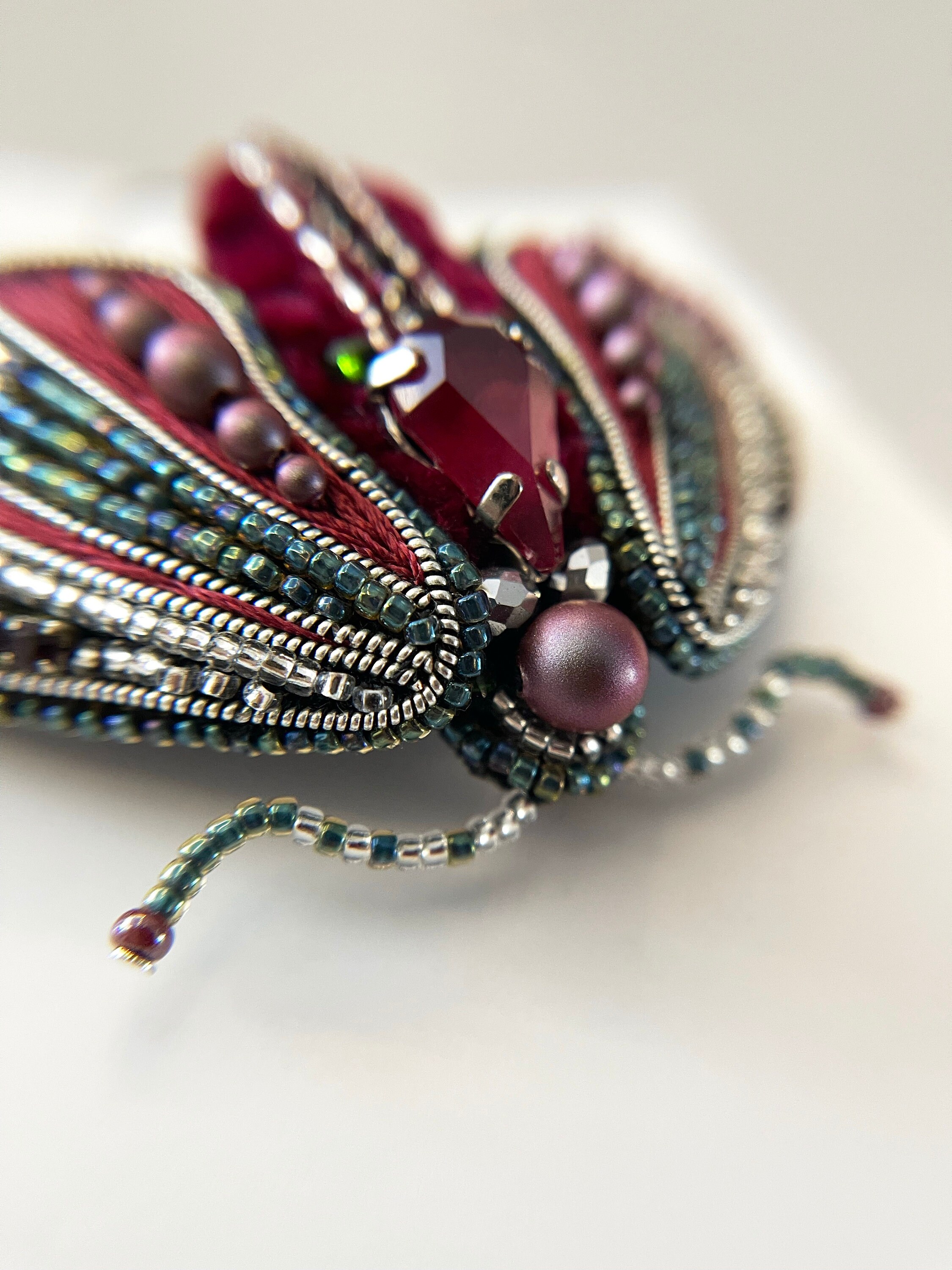 Beaded Brooch Moth Embroidery Pin Beaded Brooch Pin Insect - Etsy