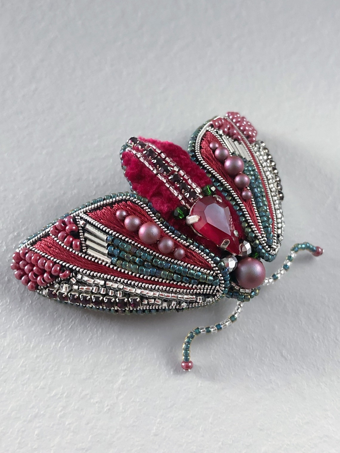 Beaded Brooch Moth Embroidery Pin Beaded Brooch Pin Insect - Etsy