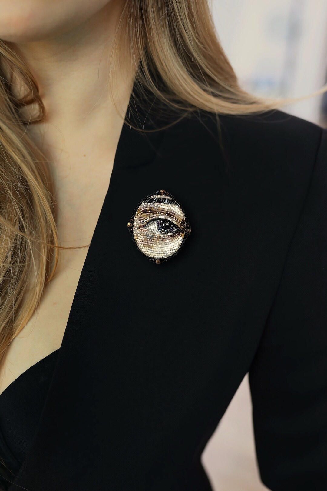 Evil Eye Brooch Beads Pin Daith Jewelry Witch Dark Academia - Etsy