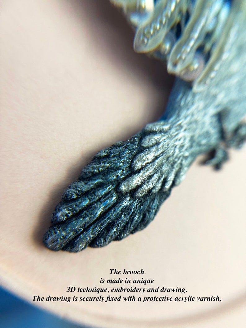 Bead Embroidery Pin Brooch Bird of Paradise Blue Jay Boho Bohemian ...