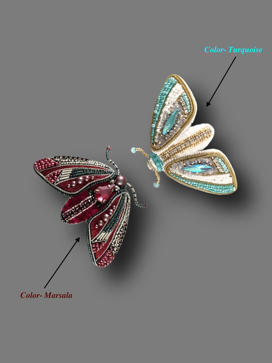 Beaded Brooch Moth Embroidery Pin Beaded Brooch Pin Insect - Etsy