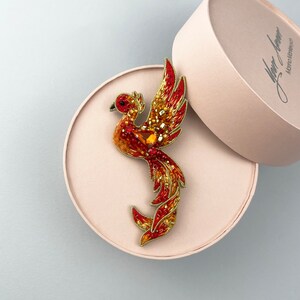 Bird Phoenix Beaded Brooch Pin Jewelry Embroidered Phoenix Witch ...