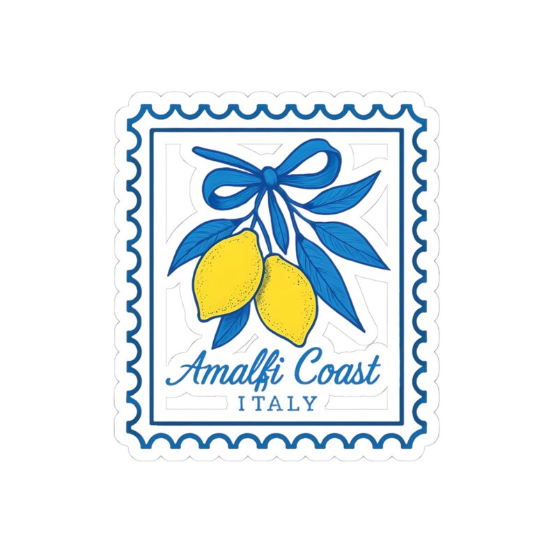 Amalfi Coast Lemon Stamp Stickers, Travel Essentials, Laptop Decor ...