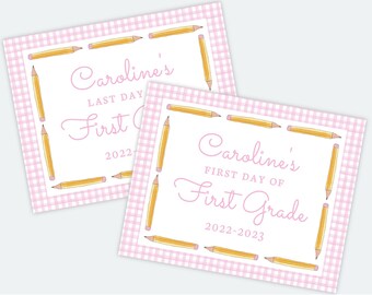 Editable First Day of School Printable Sign Girl Back to - Etsy