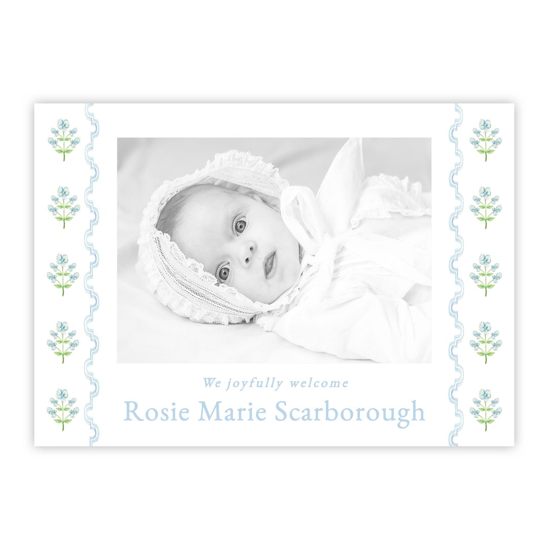 Printable Birth Announcement, Custom Birth Announcement, Baby ...