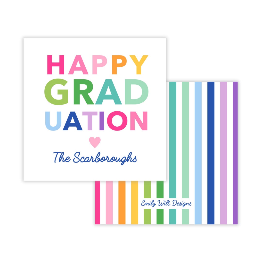 PRINTABLE Gift Tag Template | Self-edit Corjl Tag | Colorful Graduation ...