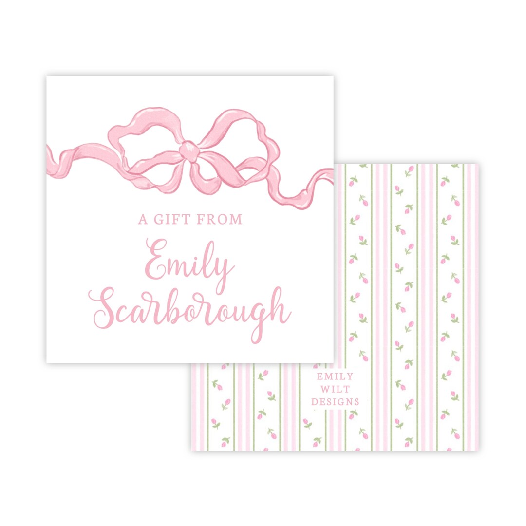 Printable Calling Cards Watercolor Bow Calling Card Template - Etsy
