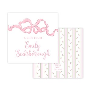 PRINTABLE Pink Bow Gift Tag Template | Editable Corjl Gift or Hostess ...