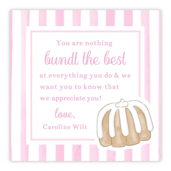 Bundt Cake Tags for Teacher - Etsy