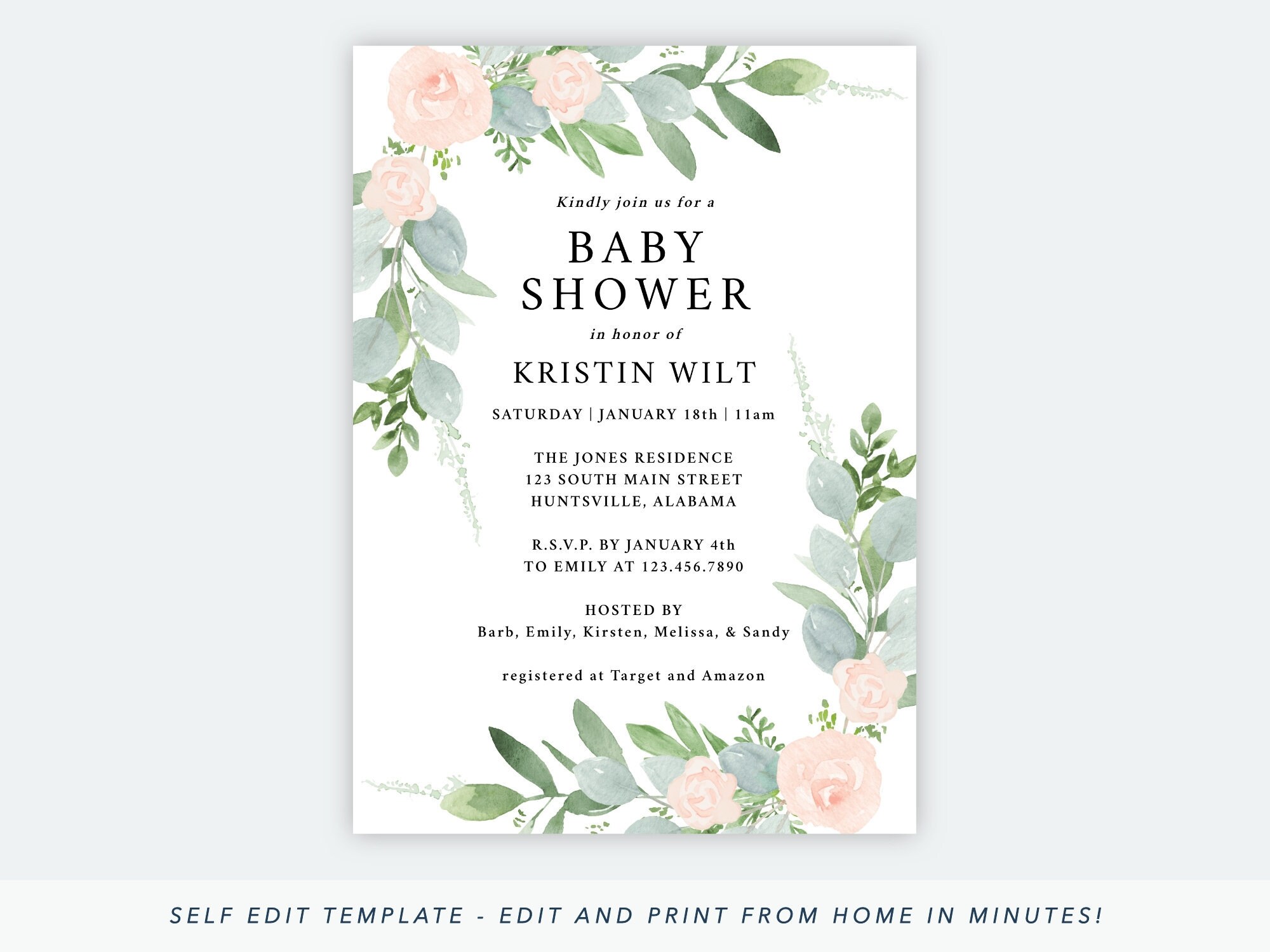 Printable Baby Shower Invitation Digital Baby Shower | Etsy