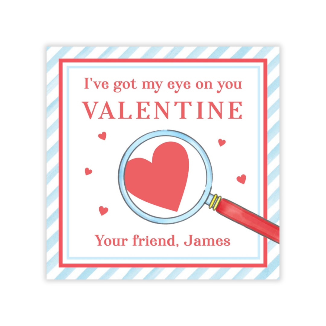 Printable Magnifying Glass Valentine, Magnifying Glass Valentine Tag ...