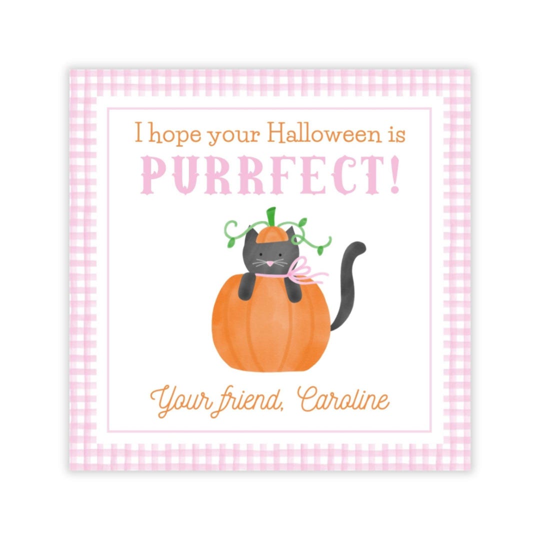 Printable Halloween Tags Purrfect Halloween Cat Self Edit Template - Etsy