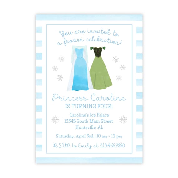 Ice Princess Party Invitation Wording Frozen Theme Birthday Animated