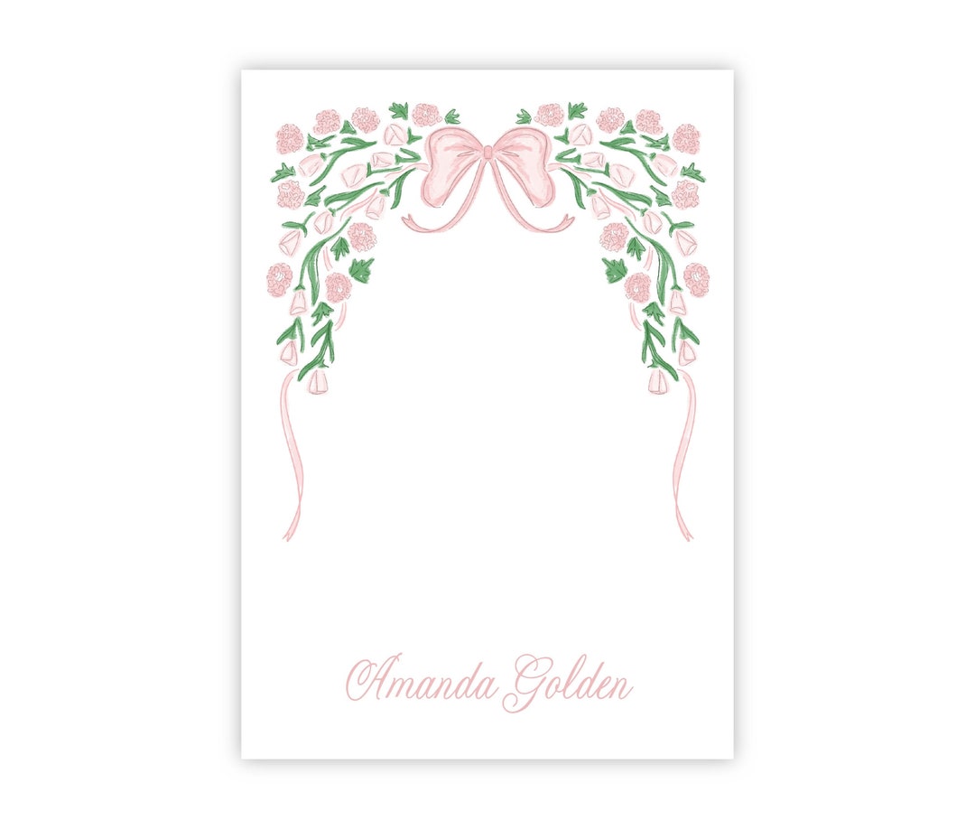 Personalized Floral Notepad – 50 Sheet Custom Tear-off Pad With Name ...