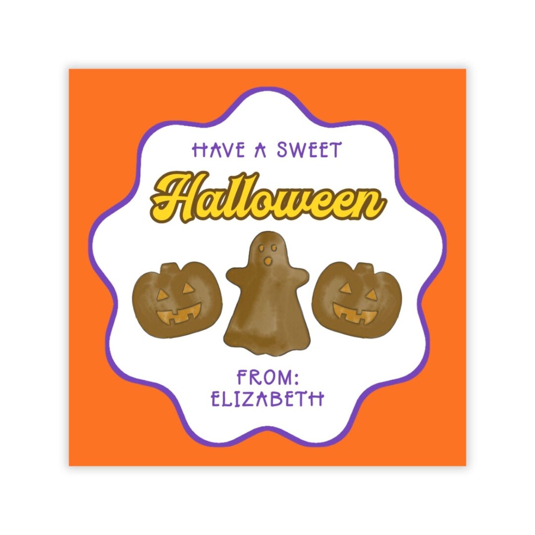 Printable Halloween Gift Tag, Halloween Treat Tag Digital, Halloween ...