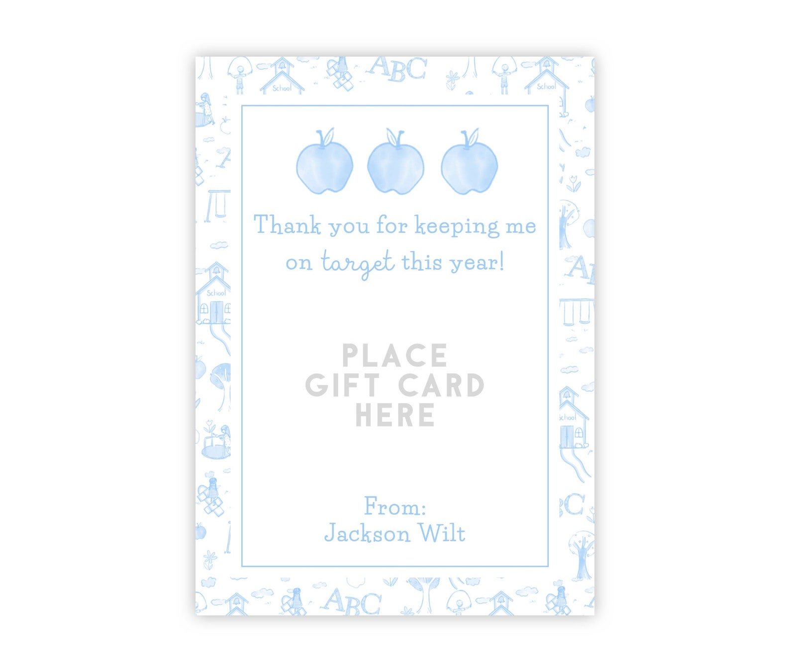 PRINTABLE Teacher Gift Card Holder Template | Back to School Corjl ...
